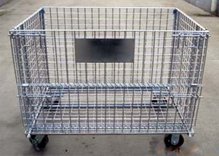 Stacking Folding Steel Wire Container , Industrial Wire Container ...