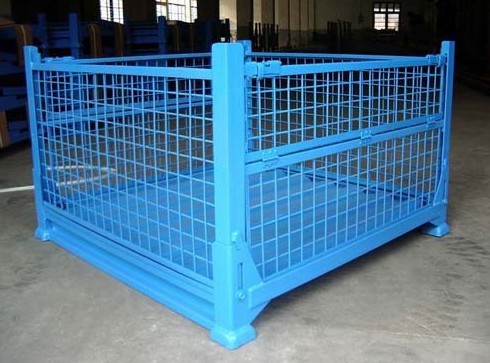 Multi Color Welded Wire Mesh Cage , Collapsible Steel Mesh Storage Cages